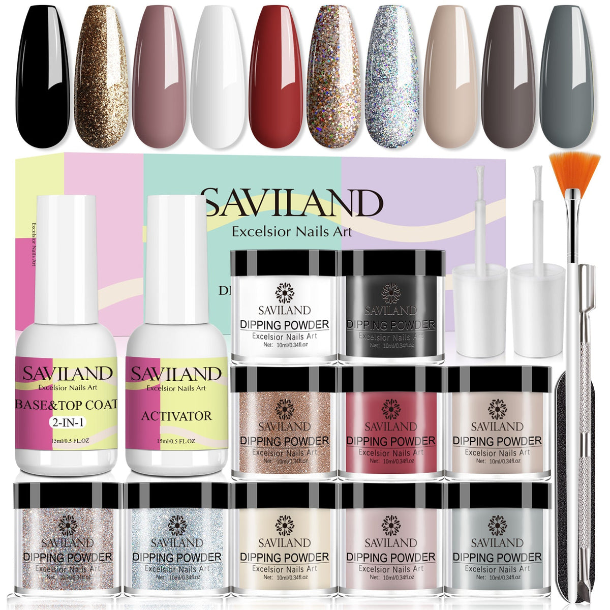 10 Colors Dip Powder Nail Kit – Saviland Global