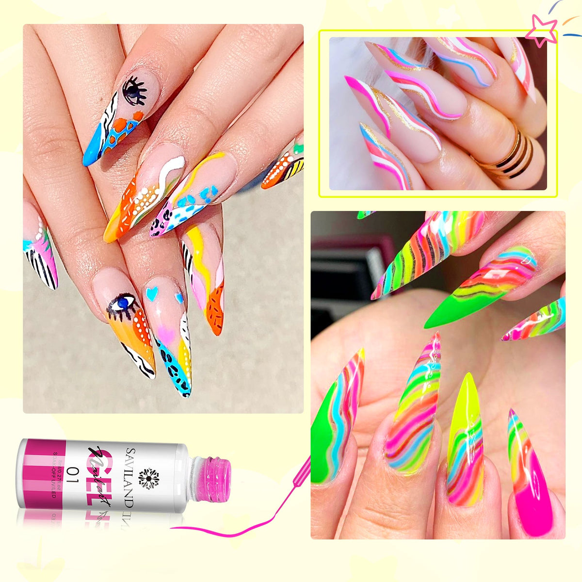 12 Colors Gel Paint Set | Gel Liner Nail Art Polish Set – Saviland Global